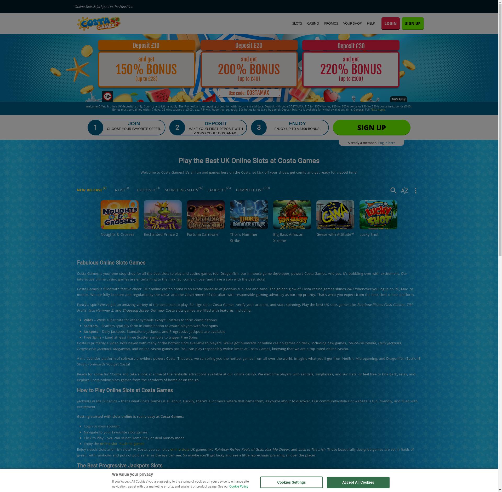 Costa Games Casino Review & Bonuses