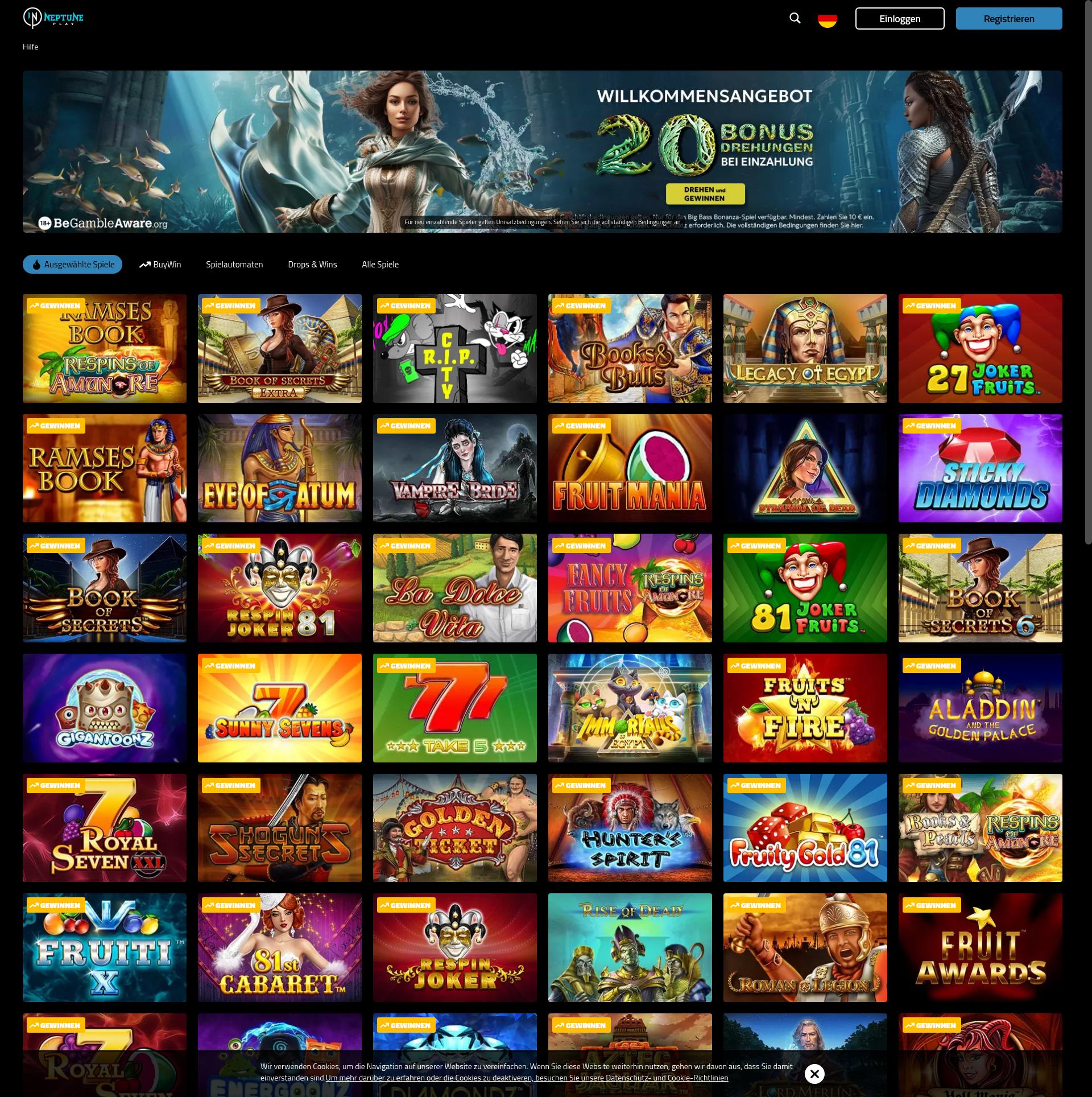 Neptune Play Casino Review & Bonuses